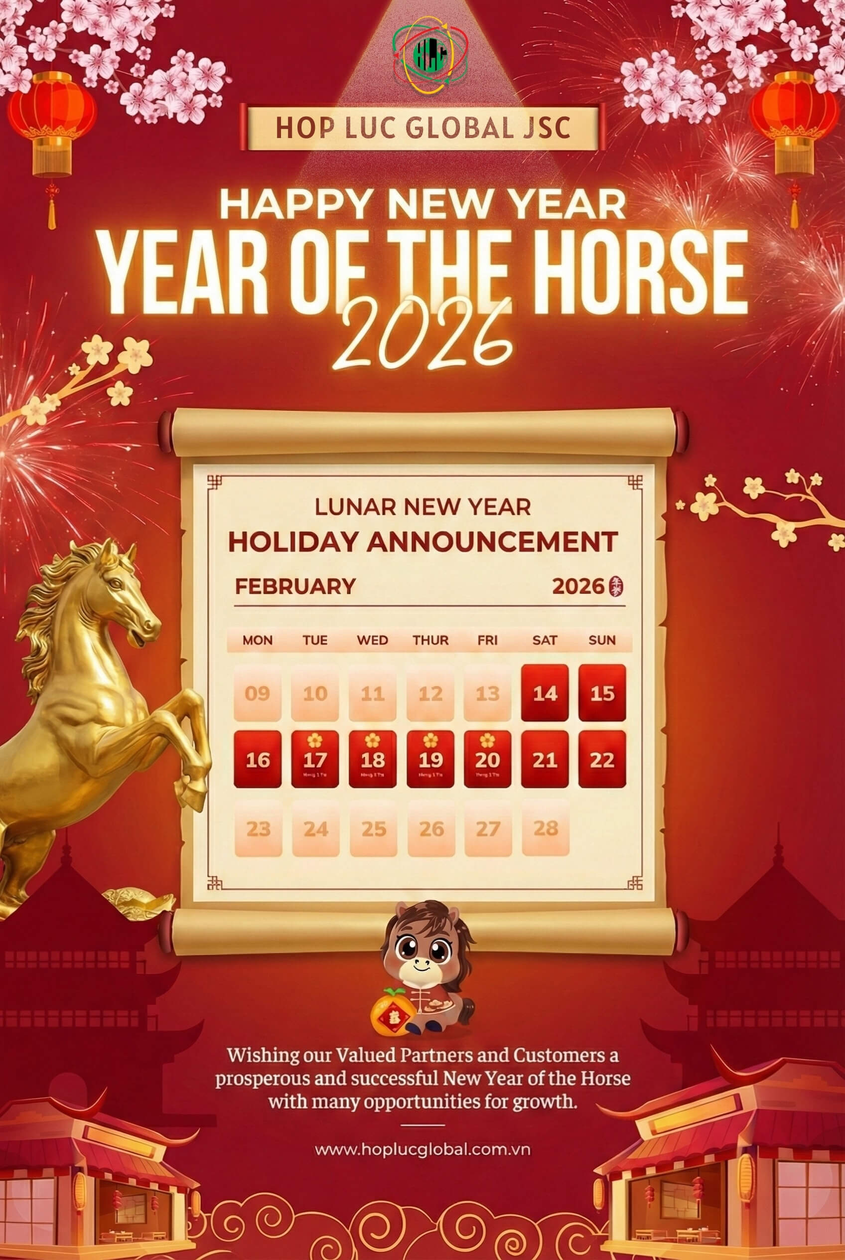 Lunar New Year 2026 Holiday Announcement | Hop Luc Global JSC